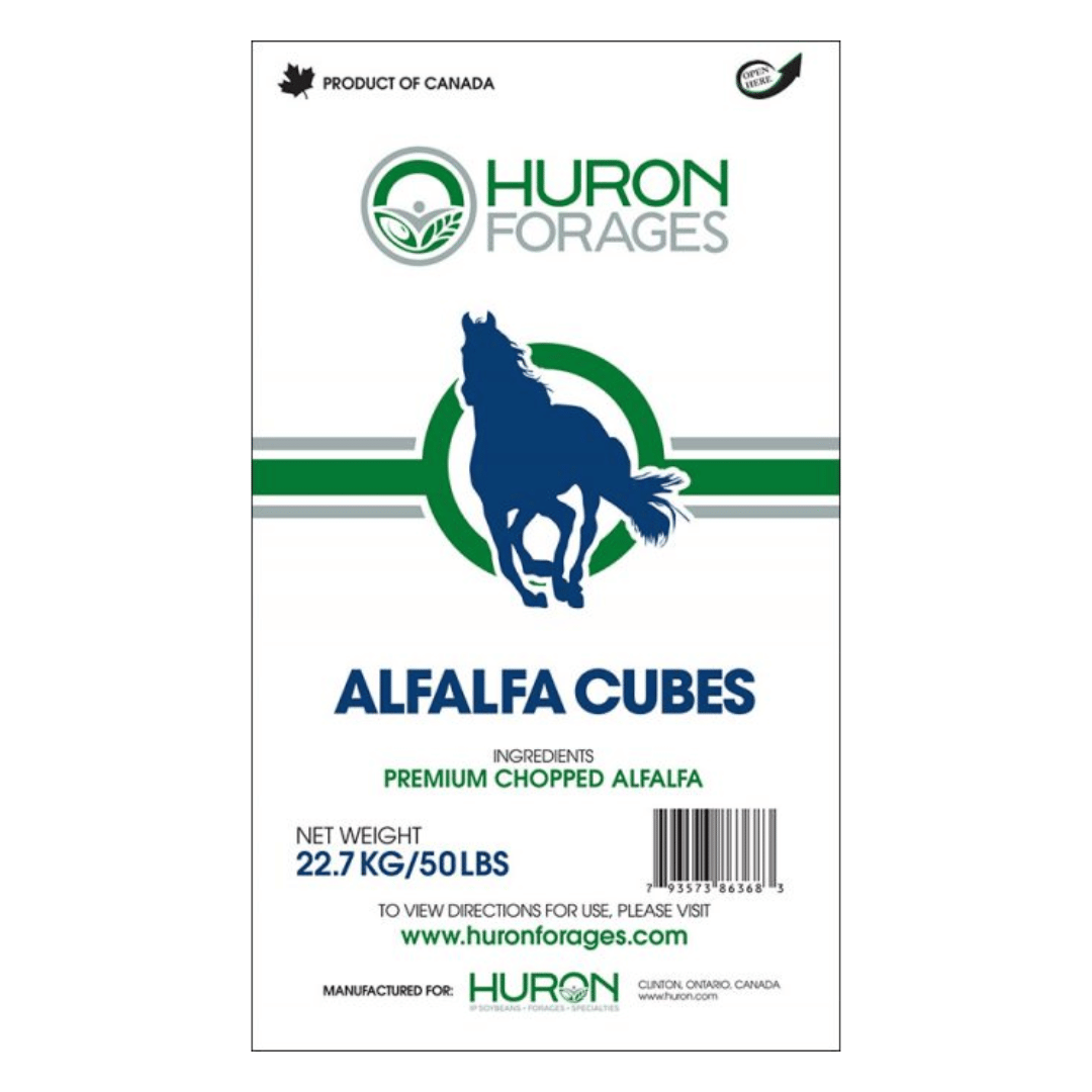 Huron Forages Alfalfa Cubes 50lbs - Ritchie Feed & Seed Inc.