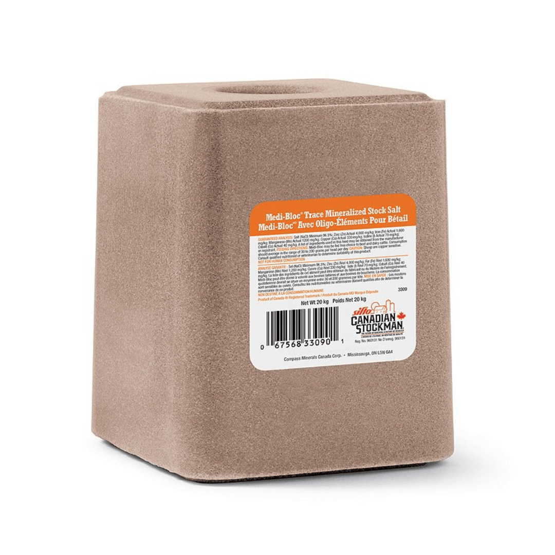 Sifto® Canadian Stockman® Salt Lick Medi-Bloc® - Ritchie Feed & Seed Inc.